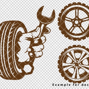 Mechanic Wrench & Tire SVG: Repair Tools Logo (digital Files) - Etsy