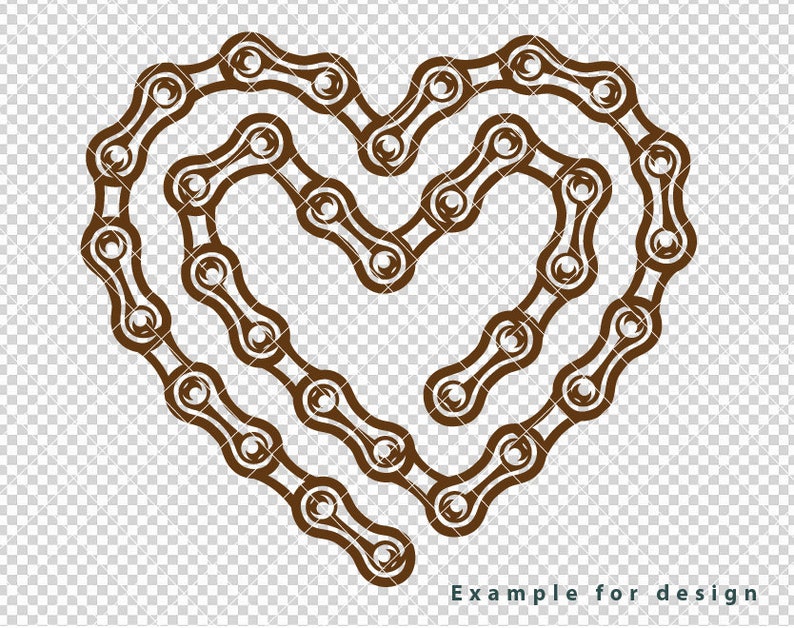 Bicycle Chain Heart Svg Love Bicycle Svg Chain Link Heart - Etsy