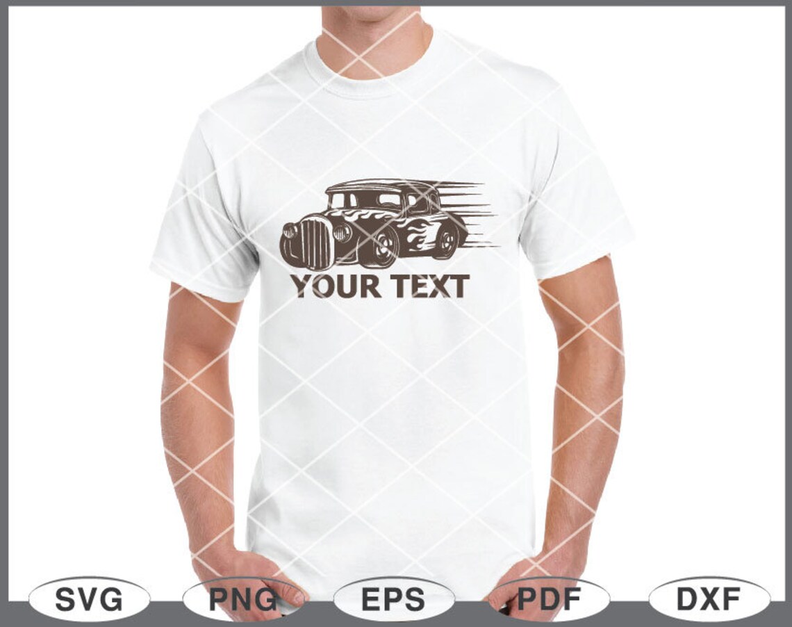 Hot Rod With Flames Svgclassic Car Svghot Rod Car | Etsy