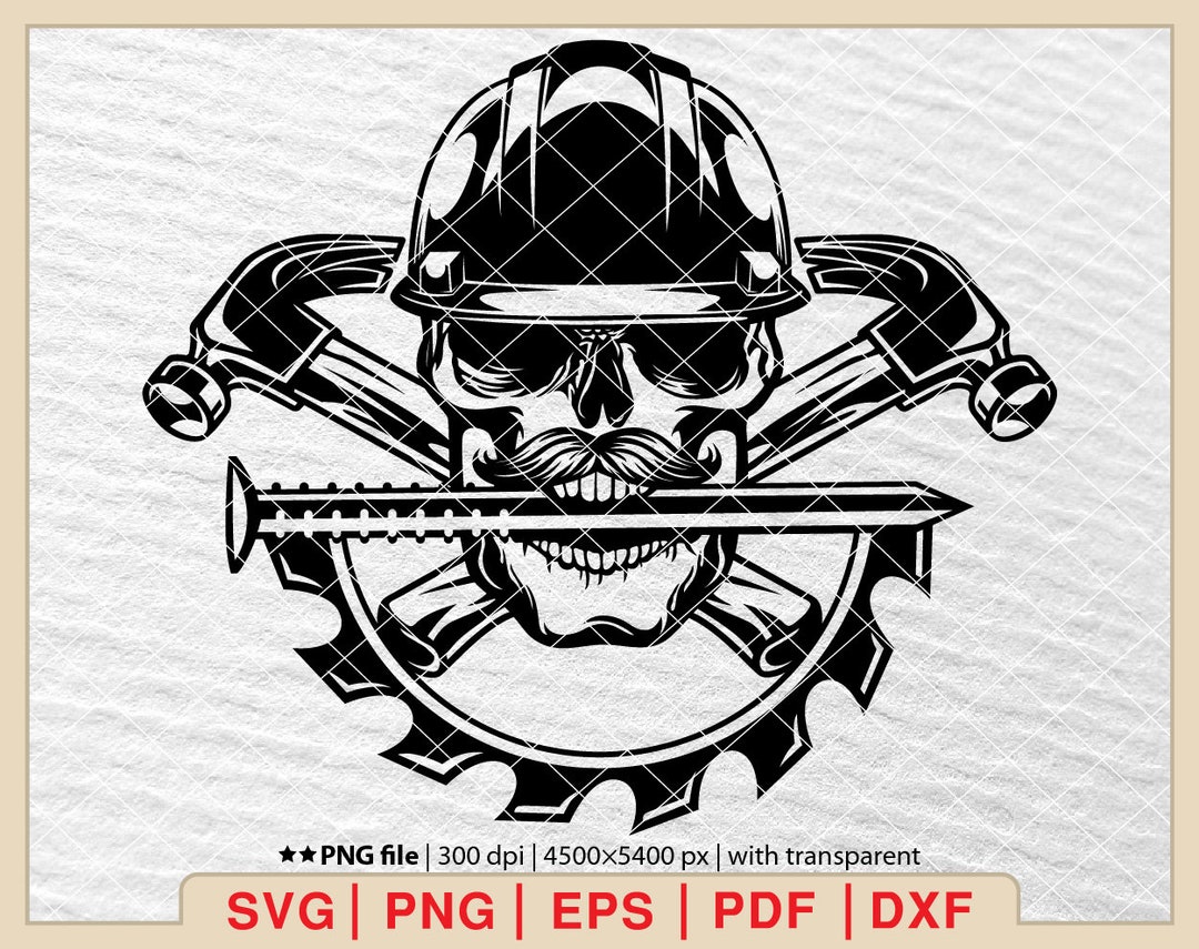 Carpenter Skull SVG, Repair Tools Svg, Carpentry Tools Svg, Carpenter ...