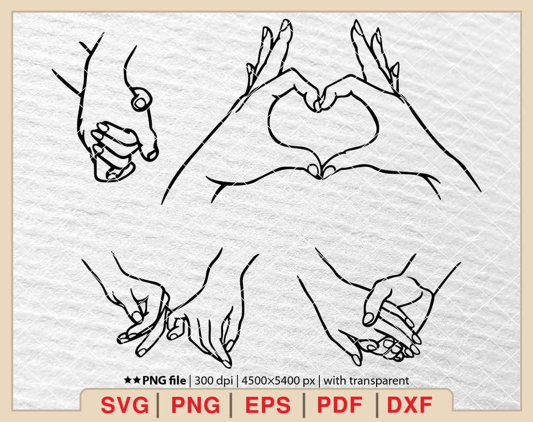 Couple Holding Hands SVG: Love Hands Clipart (digital Download) - Etsy