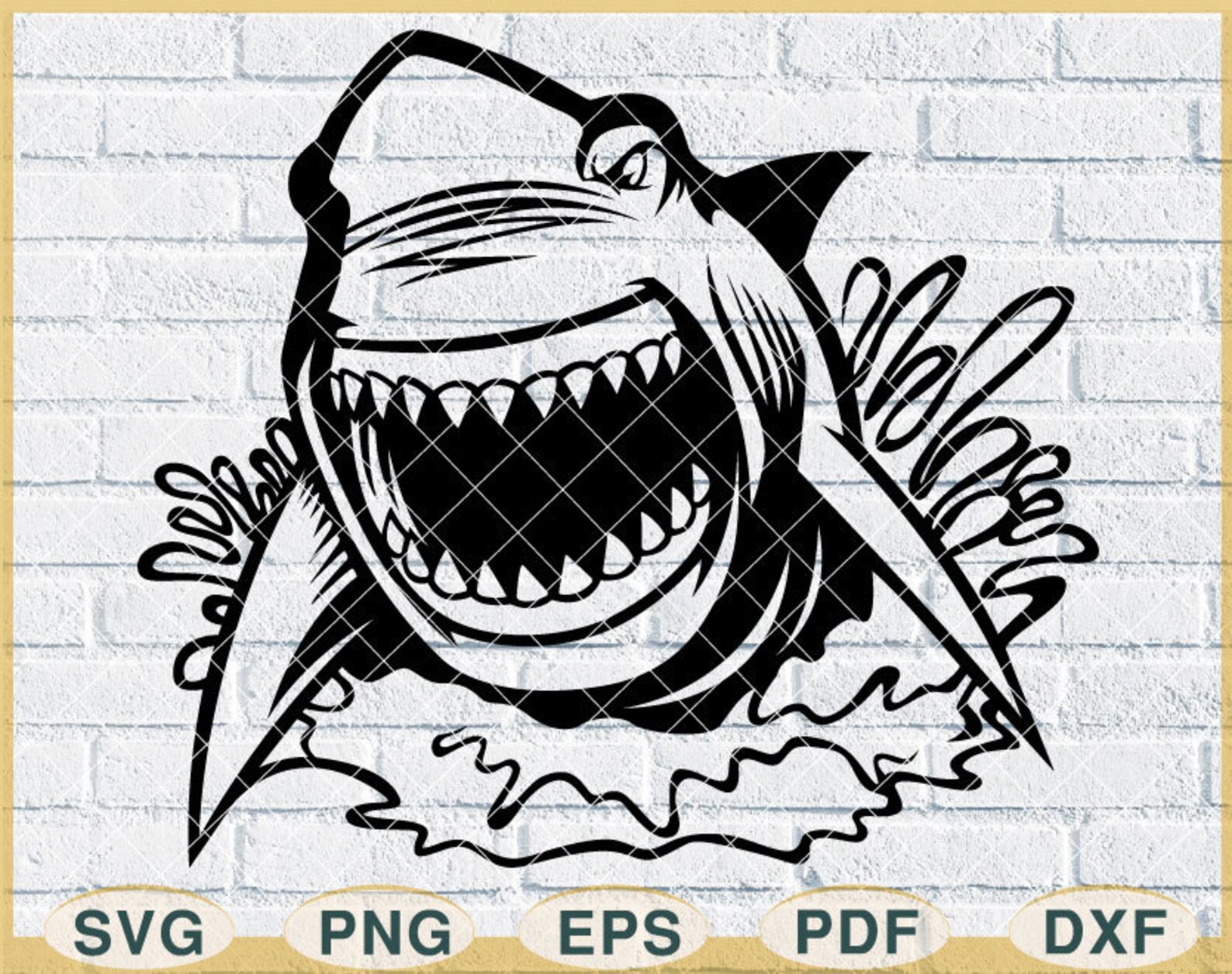 Shark in the Ocean Svg Shark Svg Shark Silhouette Shark | Etsy