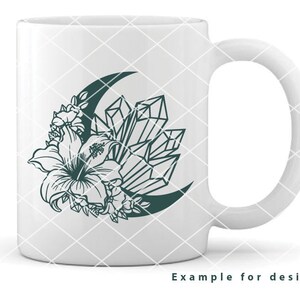 Crystal Moon Flowers Svg Magic Crystals Svg Files Crystal | Etsy