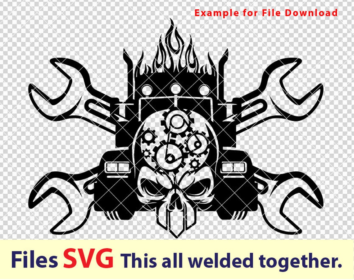 Skull Mechanic Svg Skull Svg Truck Svg Wrench Svg Mechanic - Etsy