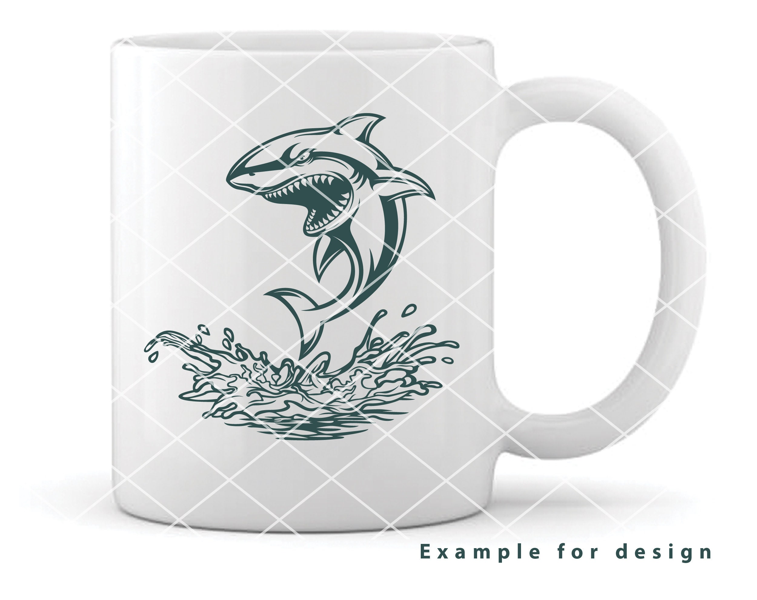 Shark in the Ocean Svg Shark Svg Shark Silhouette Shark - Etsy