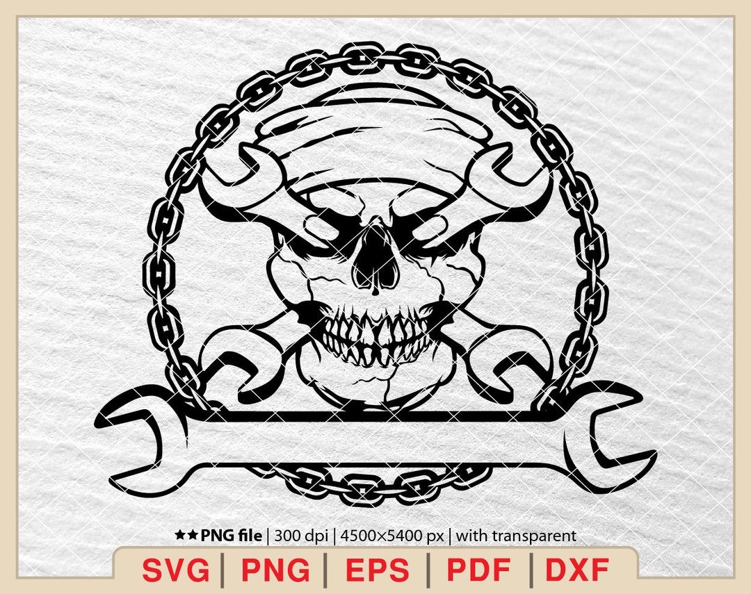 Skull Mechanic Svg, Repair Tools Svg, Wrench Svg, Mechanic Logo ...