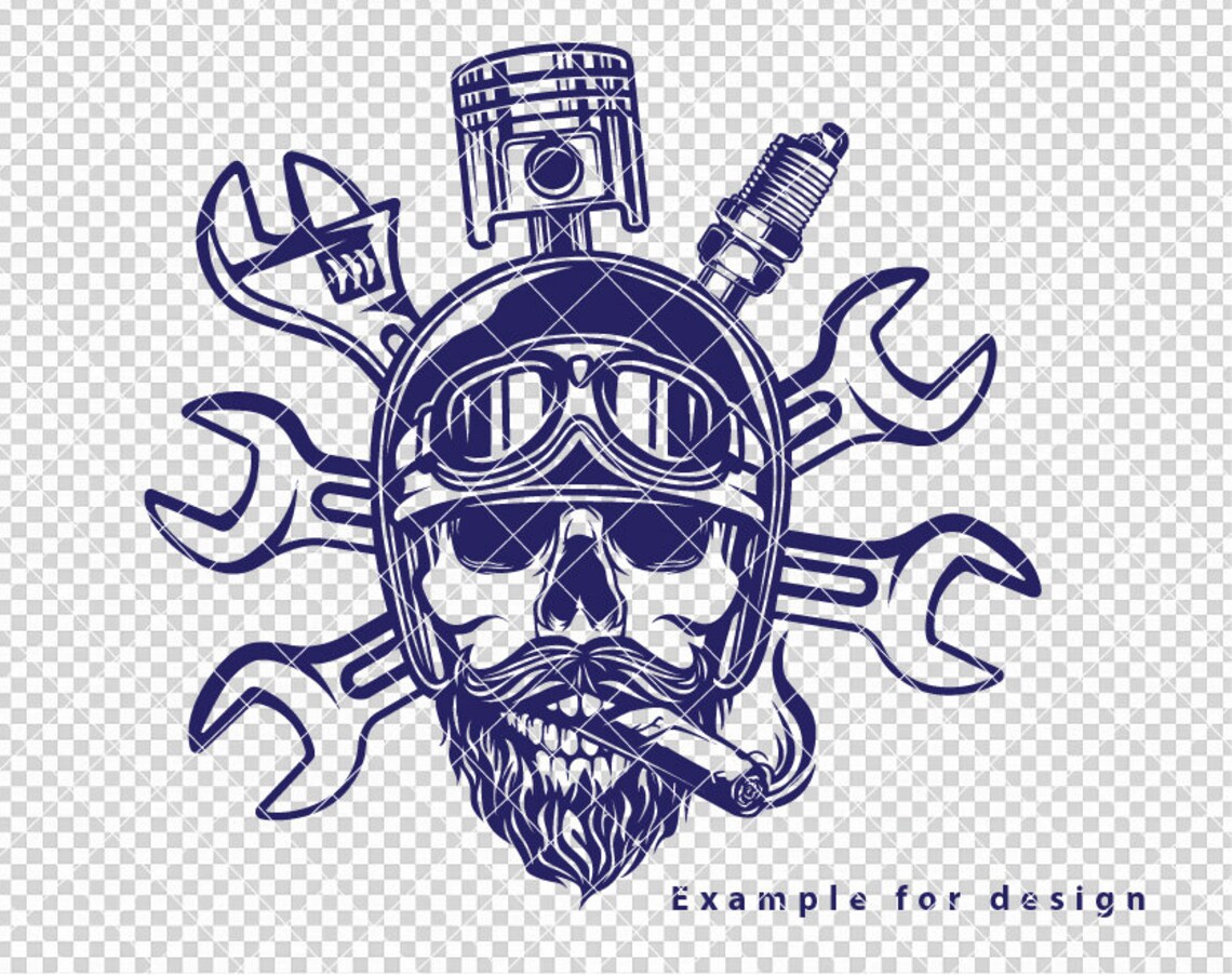Skull Mechanic Svg Skull Smoking Svg Skull Smok Svg Tools - Etsy