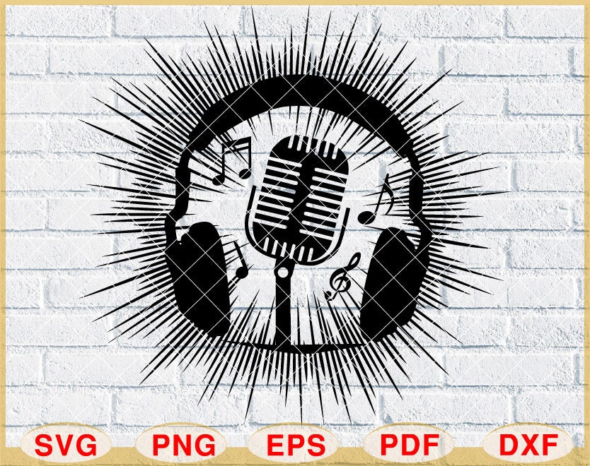 Music Note Svg Microphone Svg Vintage Microphone Svg Music - Etsy