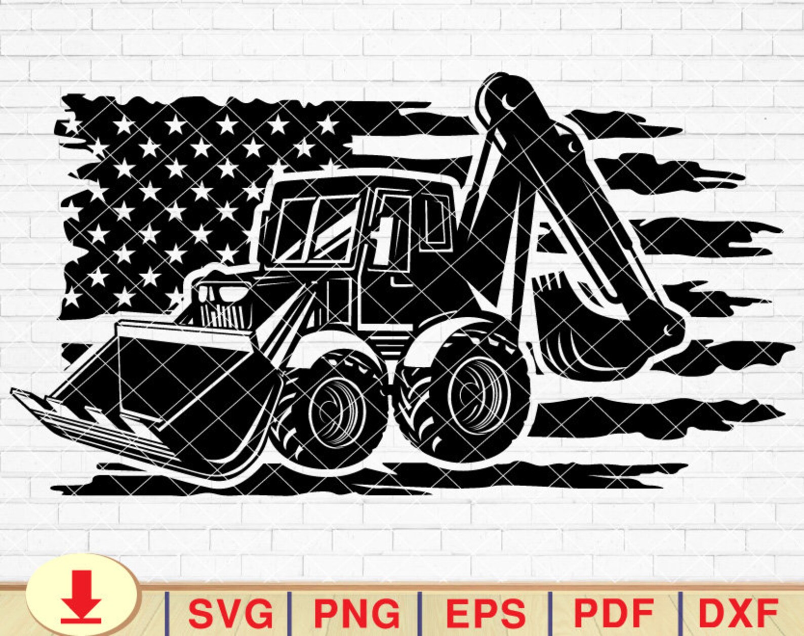 Backhoe Loader Svg Us Backhoe Loader Svg Excavator Svg - Etsy