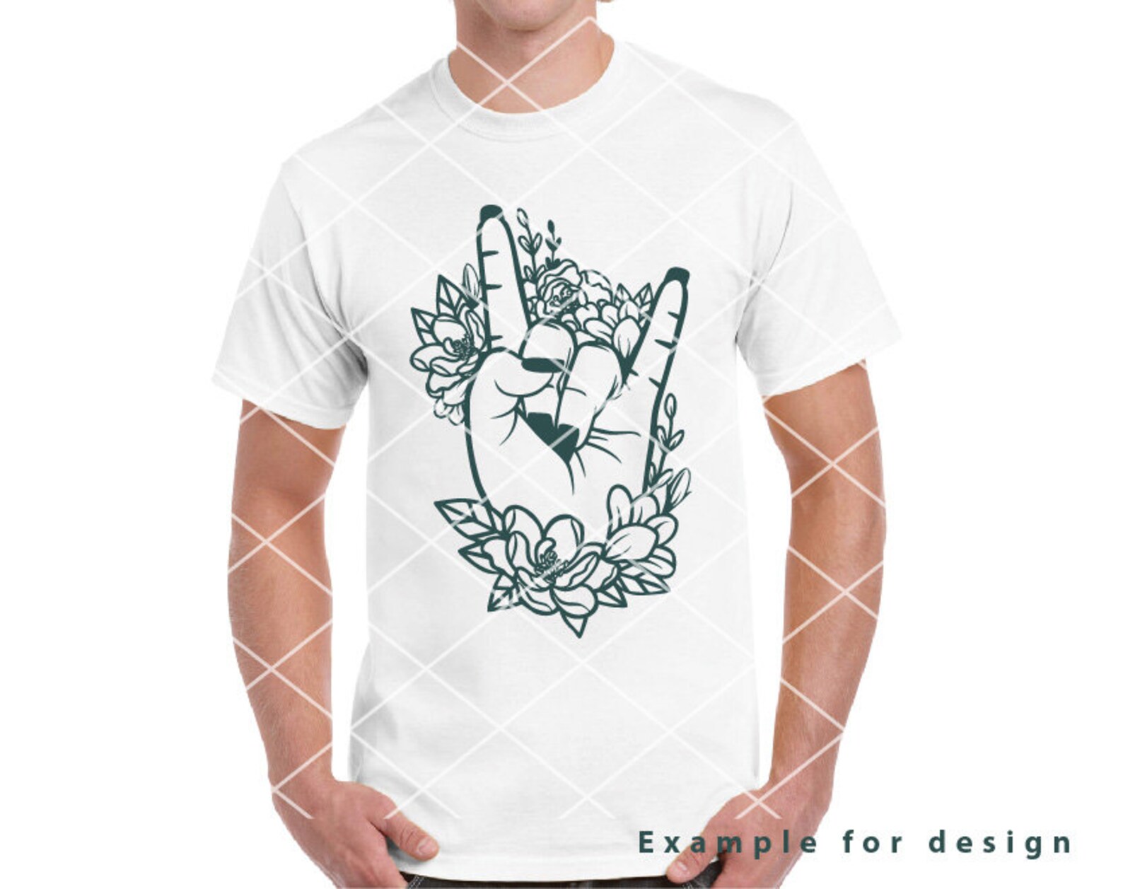 Heavy Metal Hand Svg Rock on Hand Svg Hand With Flowers Svg - Etsy