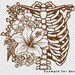 Rib Cage Floral Svg,ribcage Flowers Svg,skeleton Flower Svg,ribs Svg ...