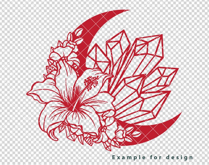 Crystal Moon Flowers Svg Magic Crystals Svg Files Crystal - Etsy