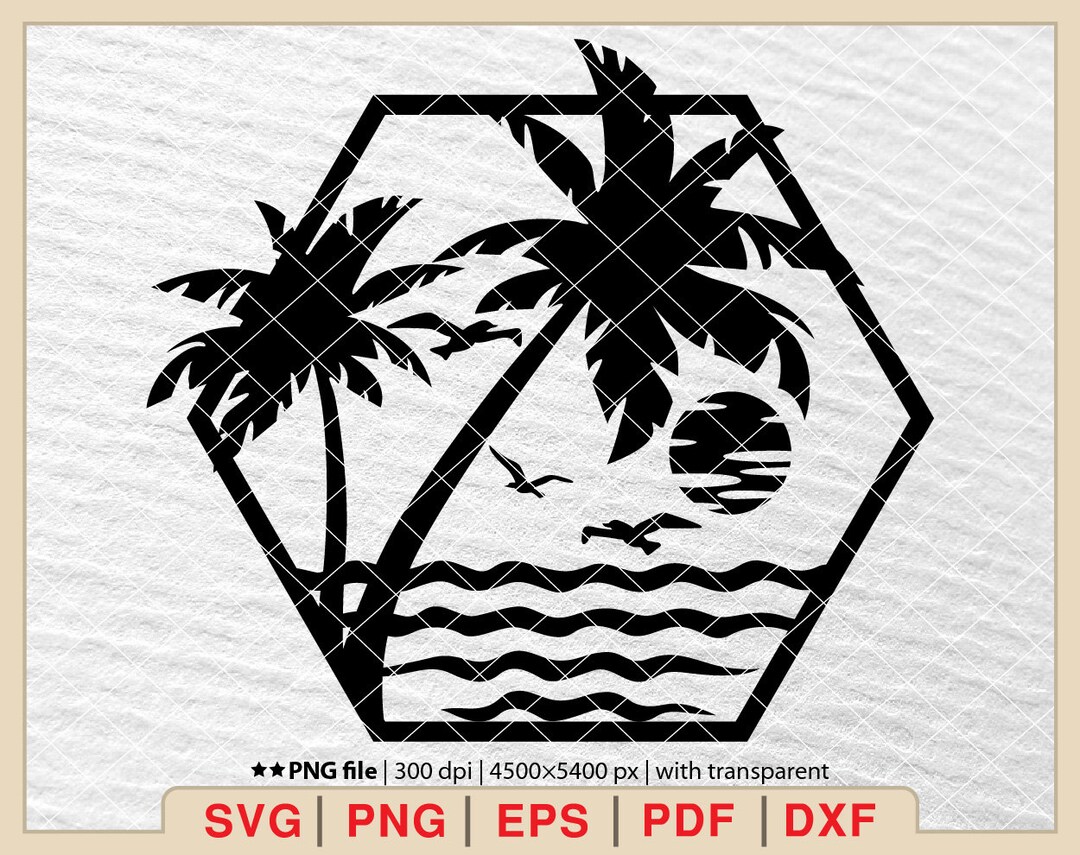 Beach Palm Svg,palm Tree Svg,sunset Svg,beach Svg,summer Svg,sunset ...
