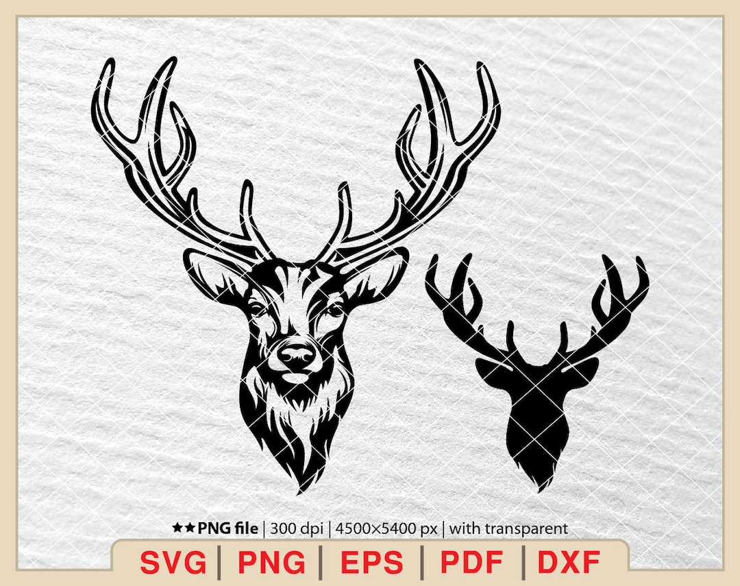 Deer Head Svg, Buck Head Svg, Deer Hunting Svg, Deer Hunting Clipart ...