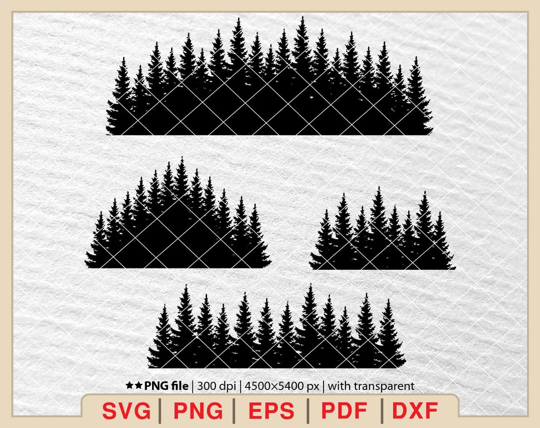 Forest Line Svg,treeline Svg, Tree Svg, Tree Clipart Svg, Forest ...
