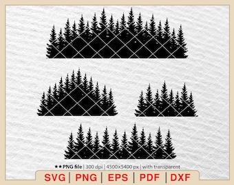 Forest Line SVG, Treeline Svg, Tree Svg, Tree Clipart Svg, Forest ...