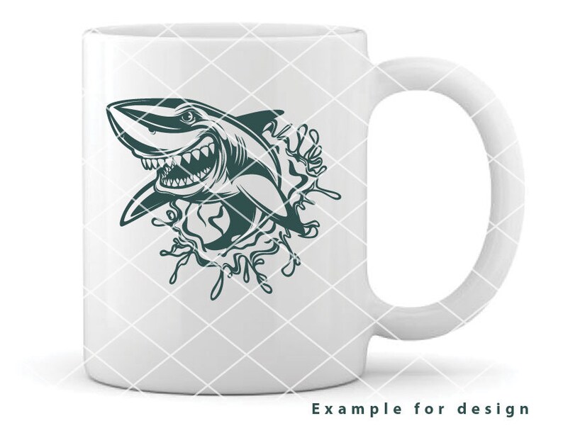 Shark in the Ocean Svg Shark Svg Shark Silhouette Shark - Etsy