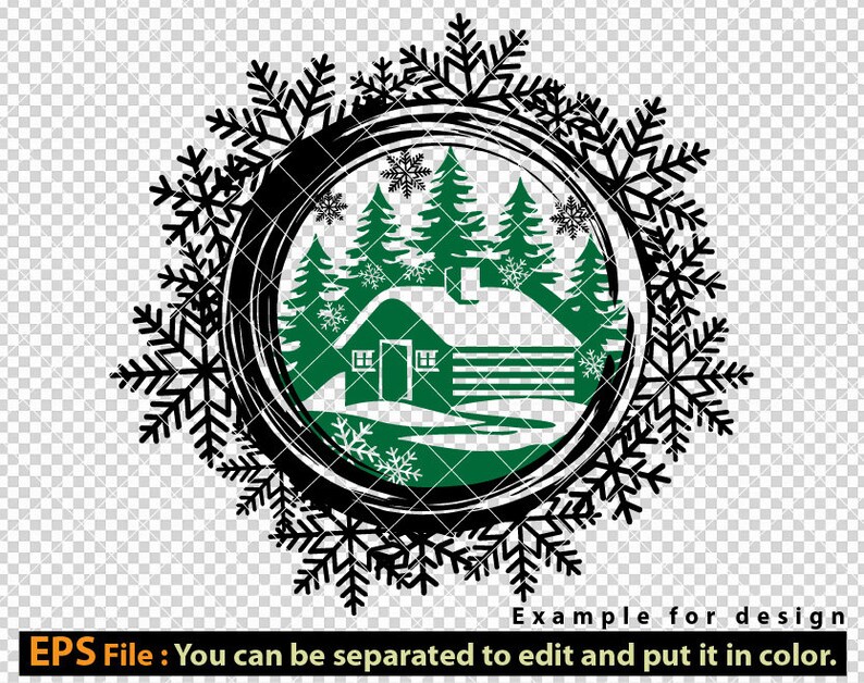 Christmas Scene Svg Merry Christmas Svg Winter Trees Svg - Etsy