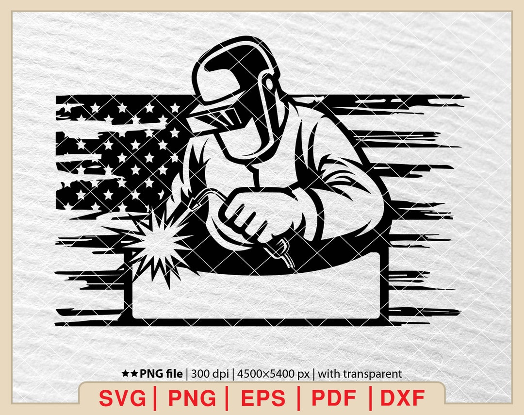 Welder & Flag SVG: Welding Logo, Steel Design (digital Files) - Etsy