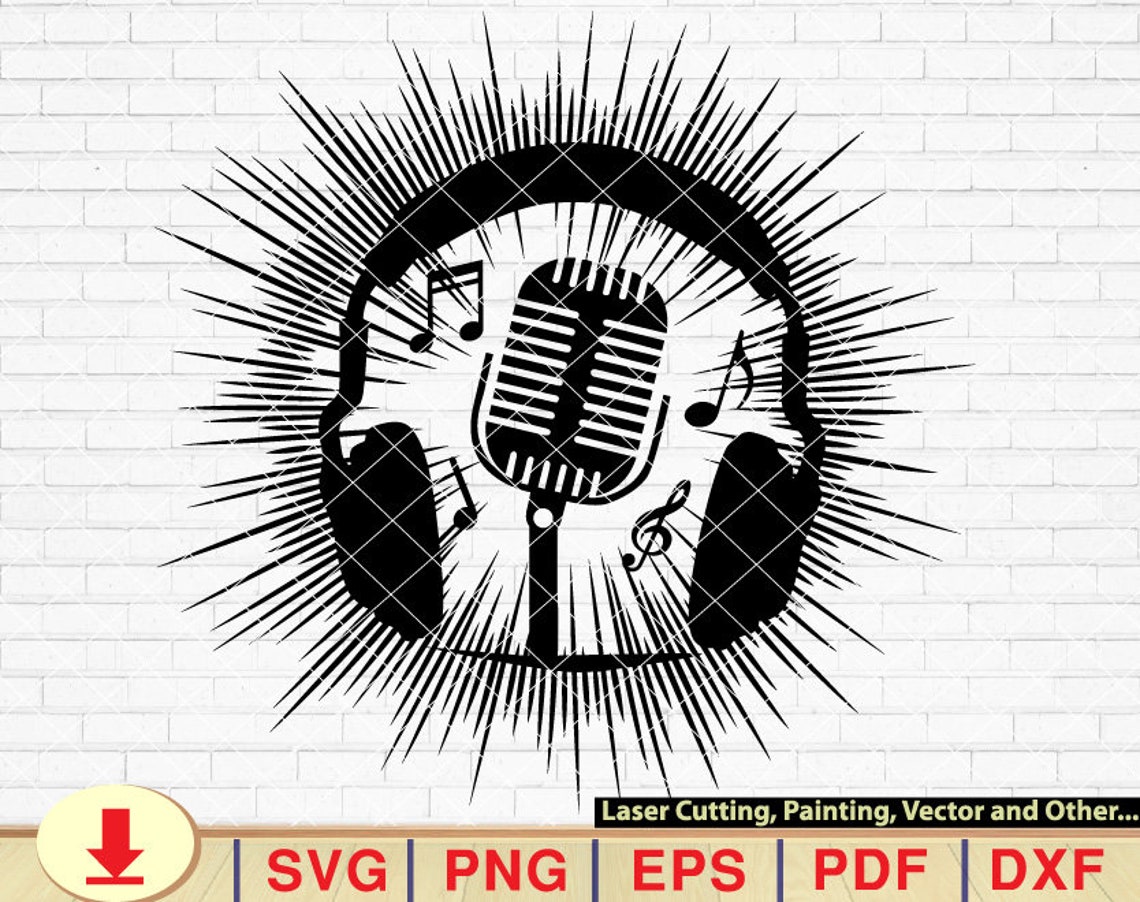 Music Note Svg Microphone Svg Vintage Microphone Svg Music - Etsy