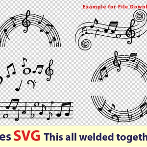 Music Notes Svg Music Svgmusic Clipart Notestreble Clef - Etsy