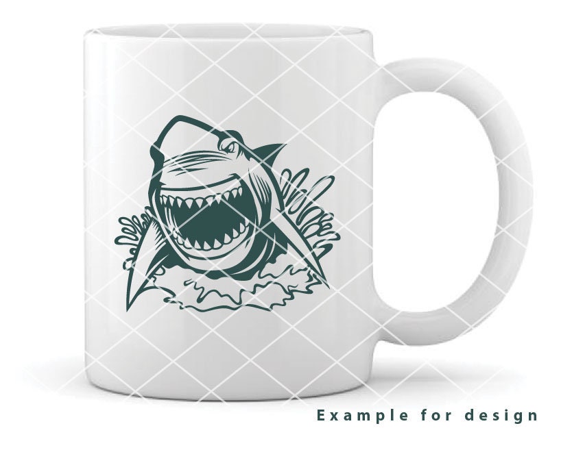 Shark in the Ocean Svg Shark Svg Shark Silhouette Shark | Etsy