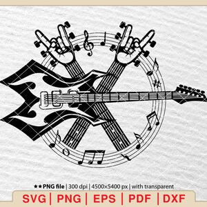 Rock Music Note Svg, Music Svg, Music Note Svg, Musical Svg, Music ...