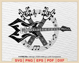 Guitar Music Note Svg, Guitar Svg, Music Svg, Music Note Svg, Music ...