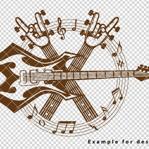 Rock Music Note SVG: Electric Guitar Sign (digital Files) - Etsy