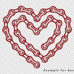 Bicycle Chain Heart SVG: Love Cycling Design (digital Files) - Etsy