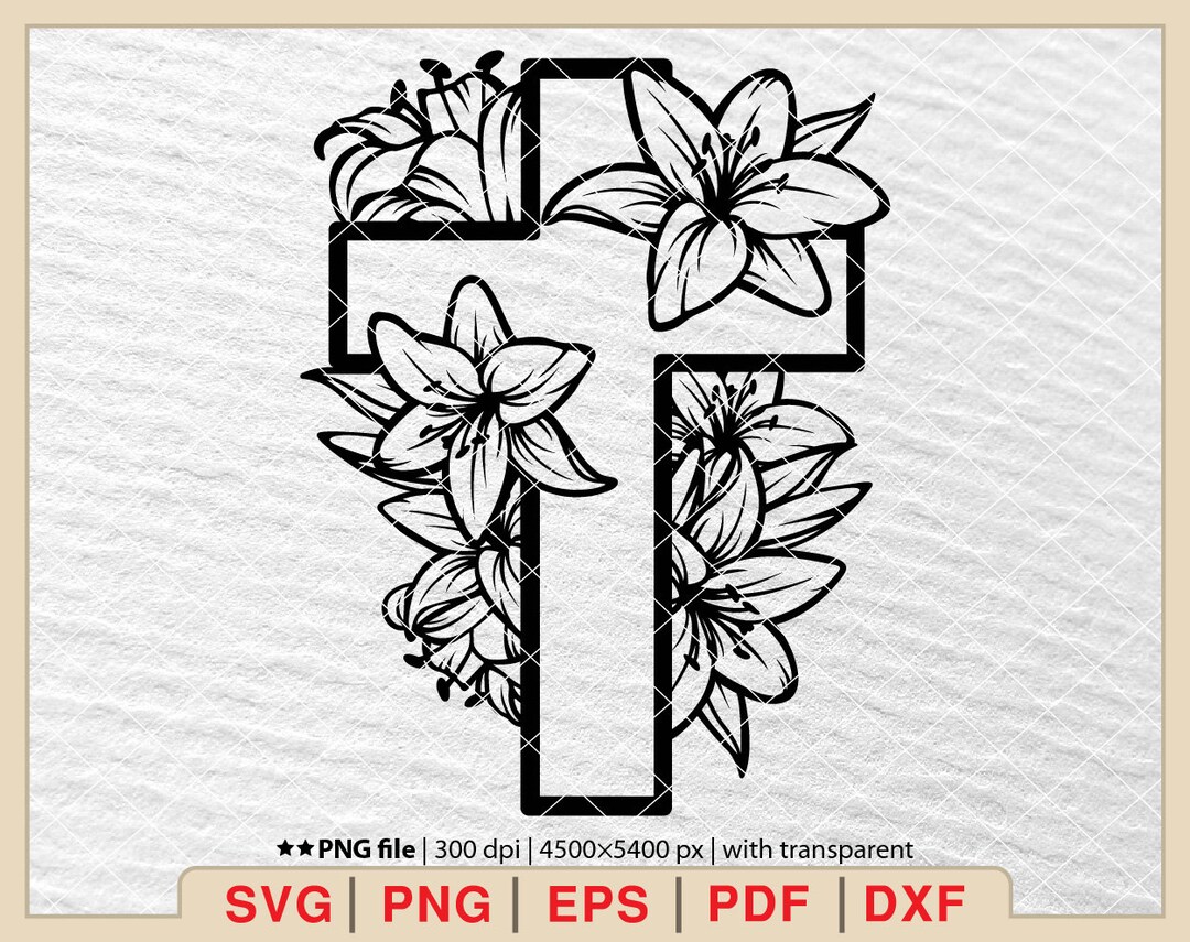 Floral Cross SVG: Christian Daisy Design (digital Download) - Etsy