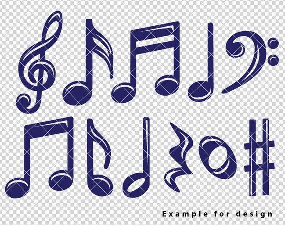 Blue Musical Notes Symbols