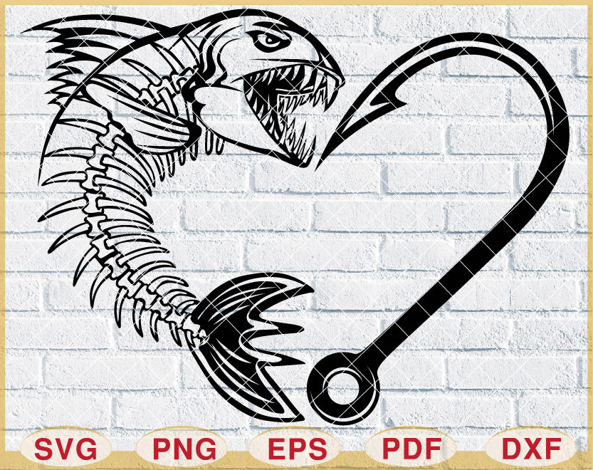 Fisch Svg Piranha Svg Fisch Knochen Svg Fischen Svg - Etsy.de