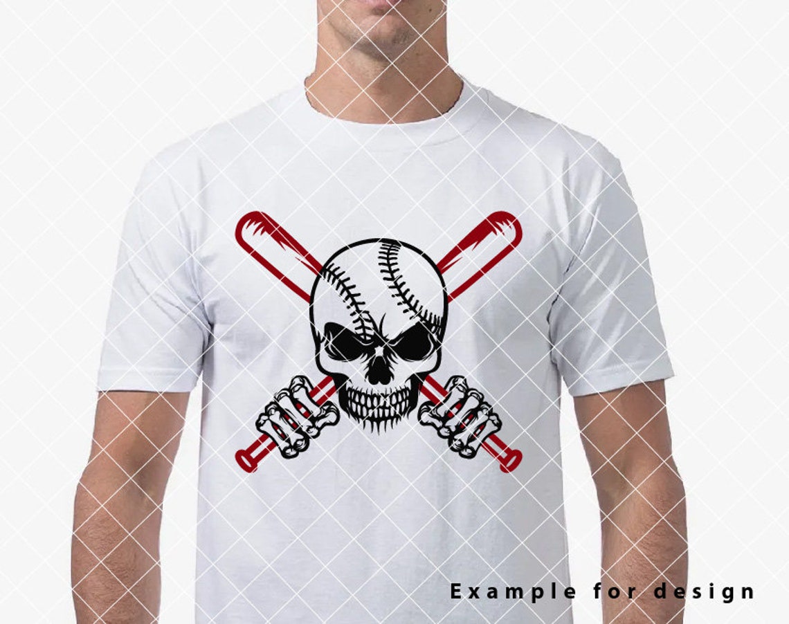 Baseball Skull With Crossed Bats Svg Skull Baseball Svg - Etsy