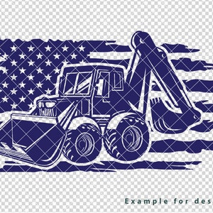 Backhoe Loader Svg Us Backhoe Loader Svg Excavator Svg - Etsy