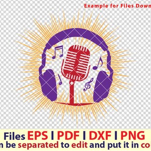 Music Note Svg Microphone Svg Vintage Microphone Svg Music - Etsy