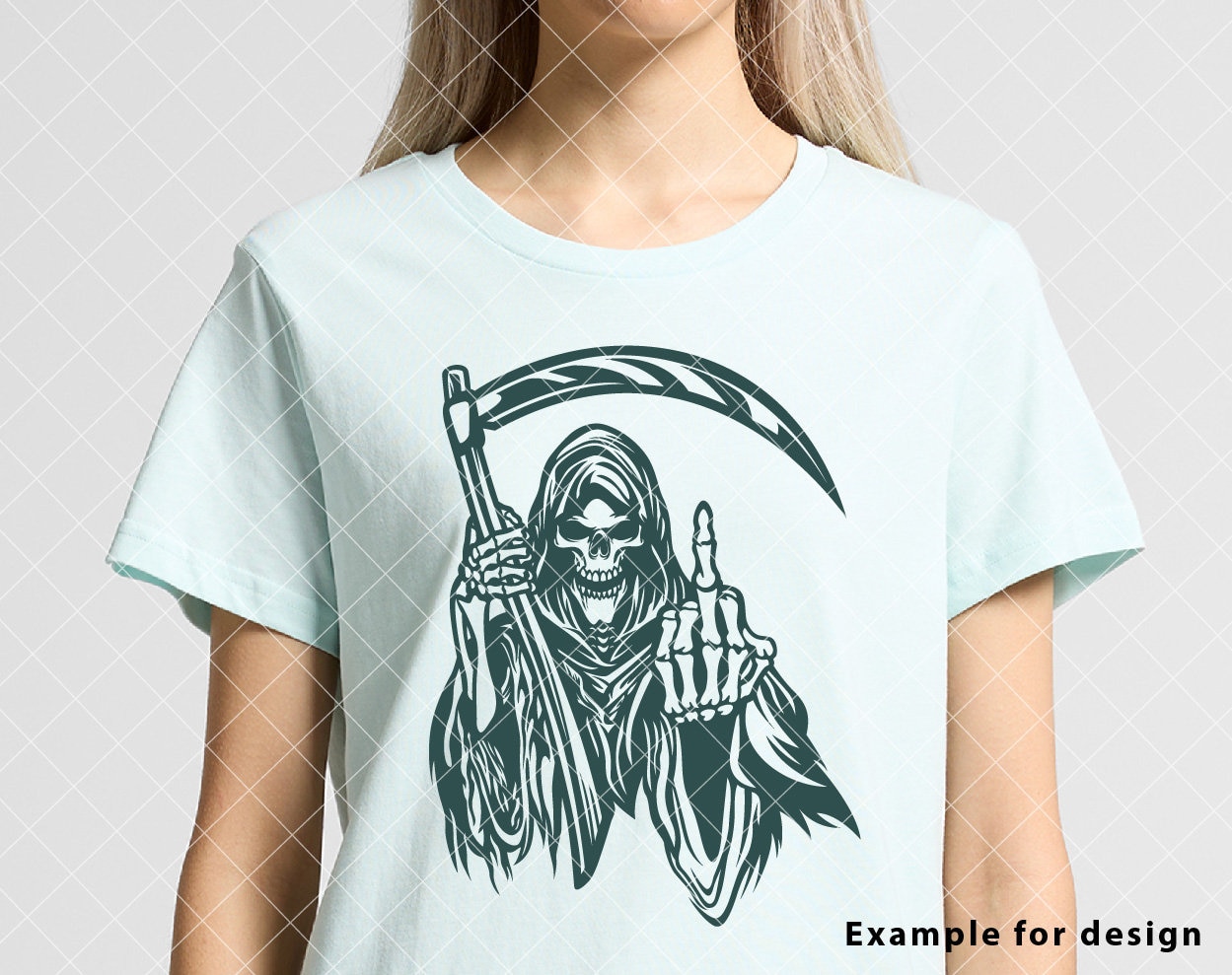 Grim Reaper Middle Finger SVG: Skull & Scythe Clipart (digital Download ...