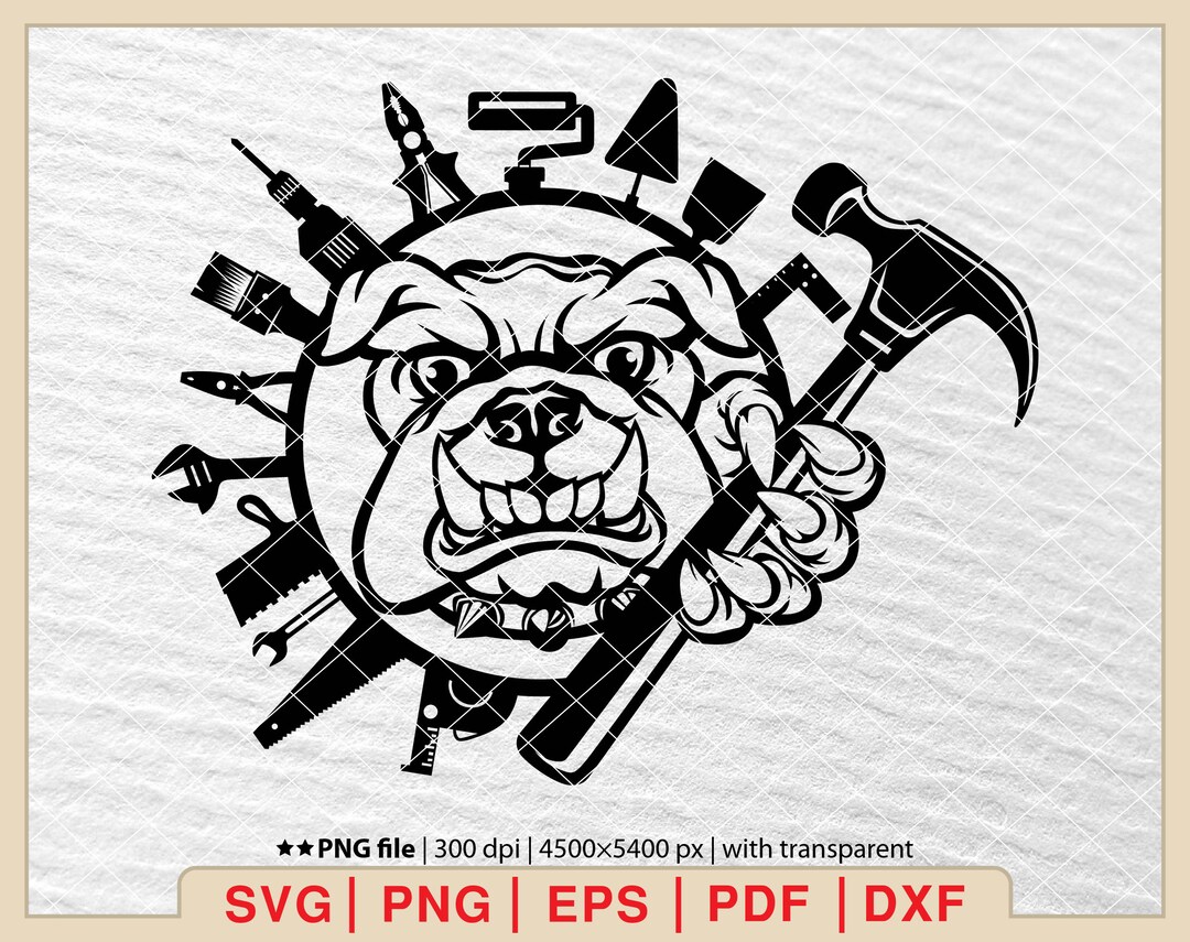 Auto Mechanic Bulldog SVG: Repair Tools Clipart (digital Files) - Etsy