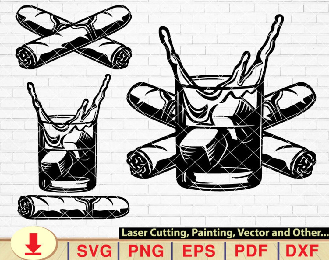 Cigar and Whiskey Svg Bundle Cigar Whiskey Logo Svg Whiskey - Etsy