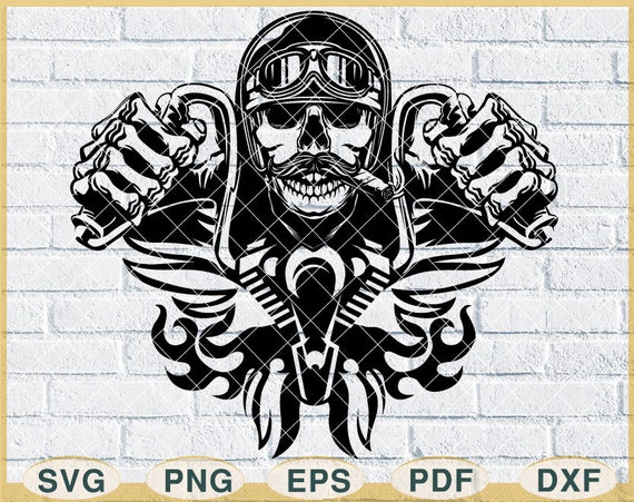 Motorcycle Skull Svg Chopper Svg Motor Biker Svg Biker - Etsy
