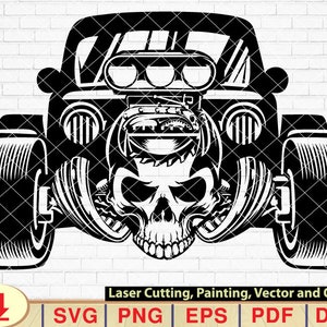 Hot Rod Skull Svgclassic Car Svghot Rod Car Svgvintage Car - Etsy