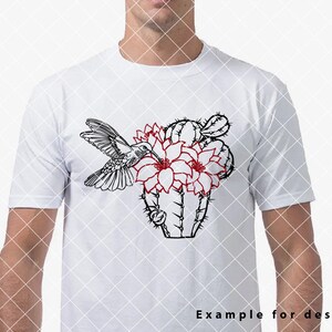 Hummingbird Cactus Flower Svg Hummingbird Flowers Svg - Etsy
