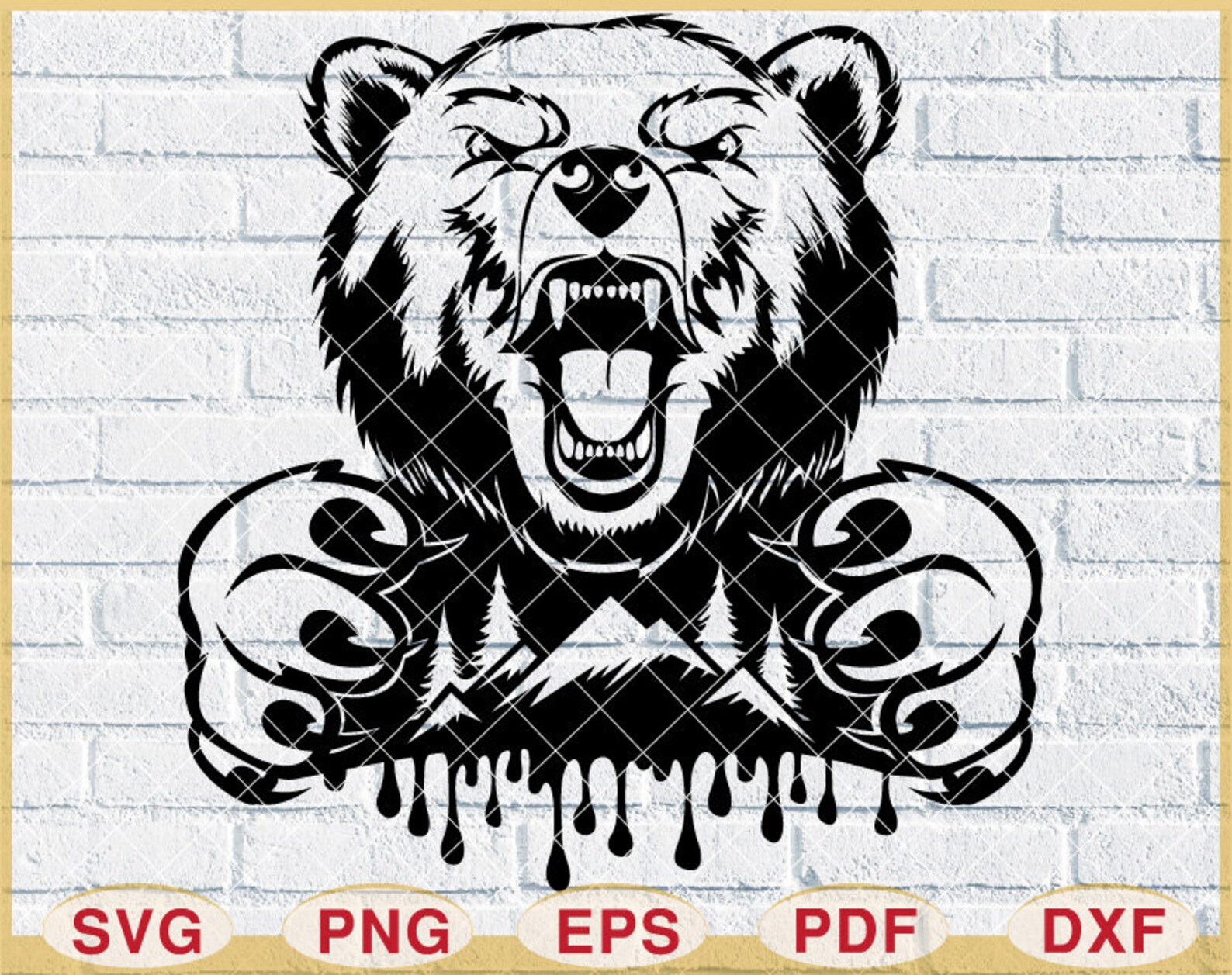 Bear Claw Scratch Svg Bear Head Svg Bear Face Svg Grizzly - Etsy