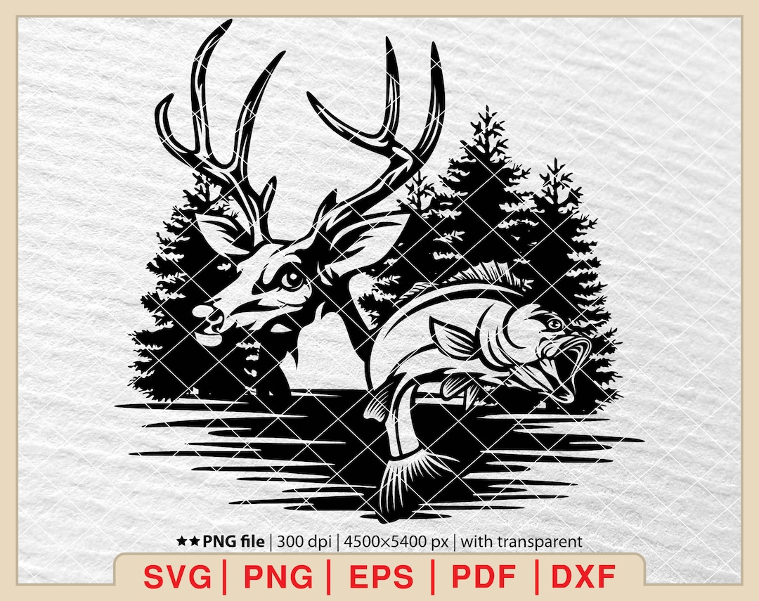 Deer Fish Tree Scene SVG, Deer Hunter Svg, Hunting Svg, Deer Svg ... Deer Fish Tree Scene SVG, Deer Hunter Svg, Hunting Svg, Deer Svg ...