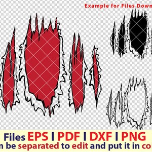 Ripped Svg Scratch Svg Claw Svg Claw Marks Svg Claw - Etsy UK