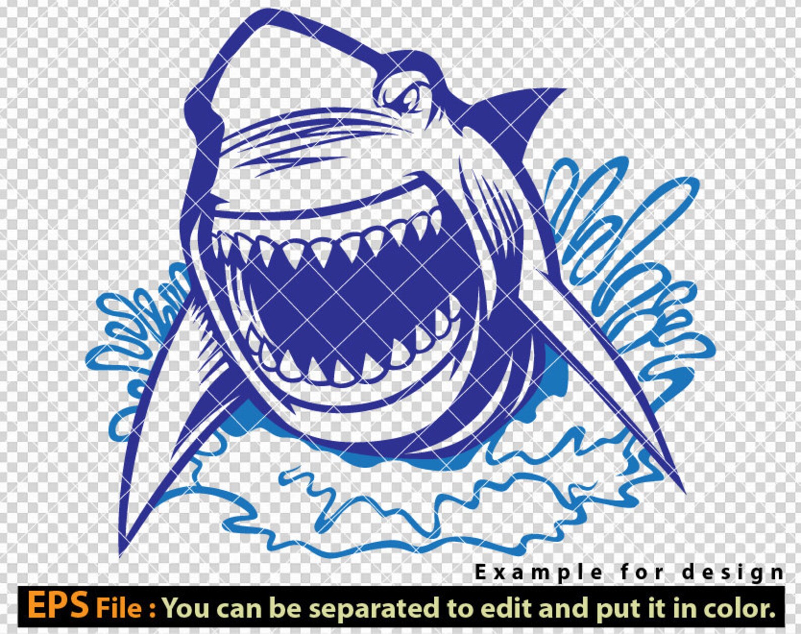 Shark in the Ocean Svg Shark Svg Shark Silhouette Shark - Etsy