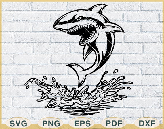 Shark in the Ocean Svg Shark Svg Shark Silhouette Shark | Etsy Canada