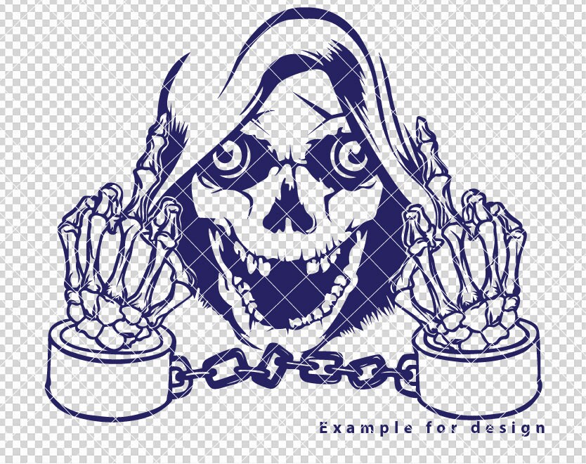 Skull With Shackle Svgmiddle Finger Svgskull Svghead Skull - Etsy
