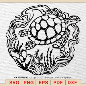 Turtle With Wave Svg, Sea Turtle Svg, Turtle Svg, Turtle in Wave Svg ...