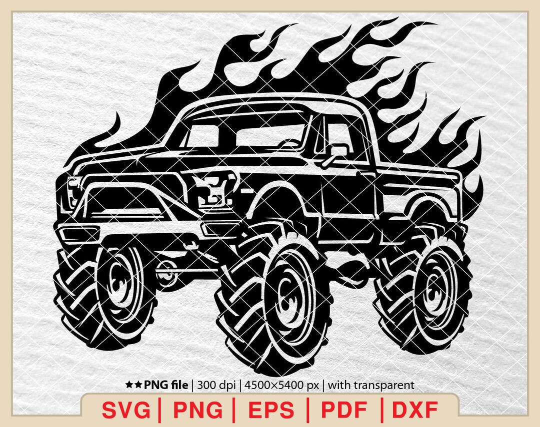 Monster Truck SVG: Clipart, Muscle Car PNG (digital Files) - Etsy
